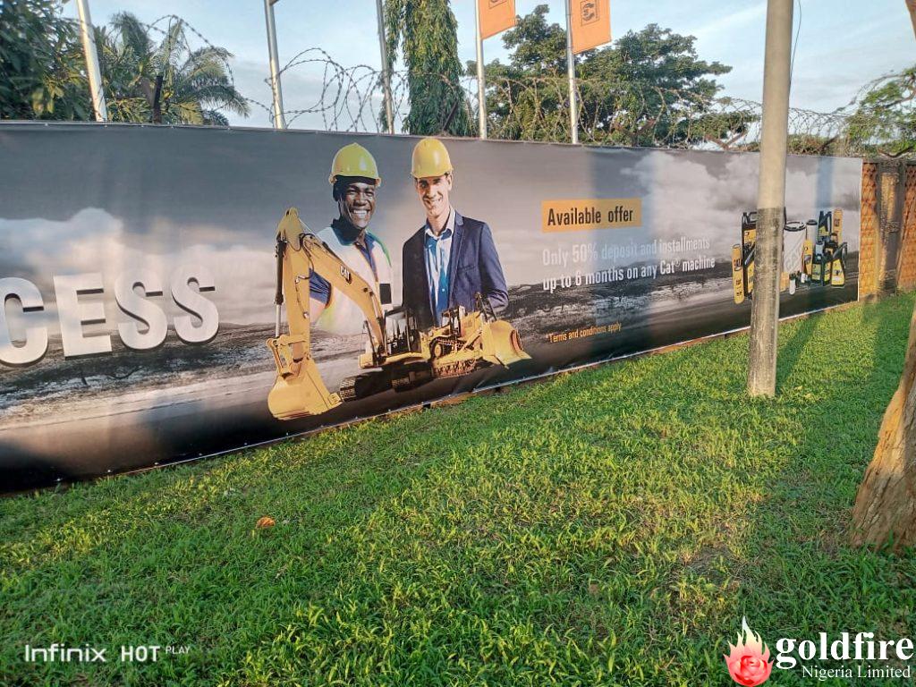 Installation of frame flex frames at Mantrac headquarters, Oregun Ikeja - Goldfire Nigeria Limited