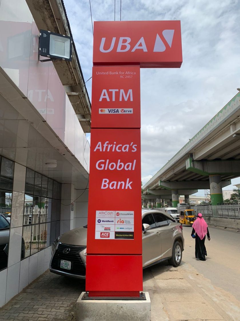 Pylon Signage , Branding of UBA ATM dispensing machine and Installation ...