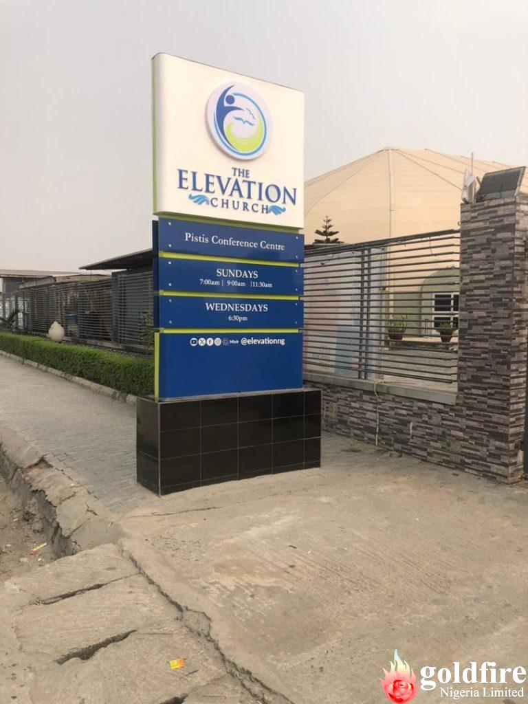 Elevation Church Pylon Signage Lekki - Goldfire Nigeria Limited